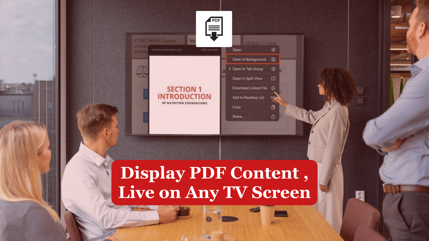 Display PDF Documents on TV or Any Screen | RocketScreens Digital Signage
