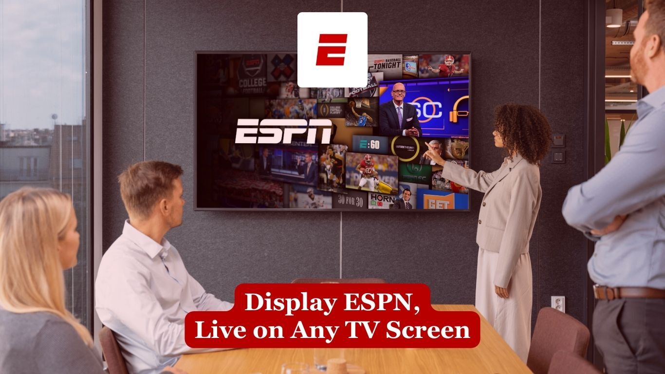 ESPN Live Sports & News on TV or Any Screen | RocketScreens Digital Signage